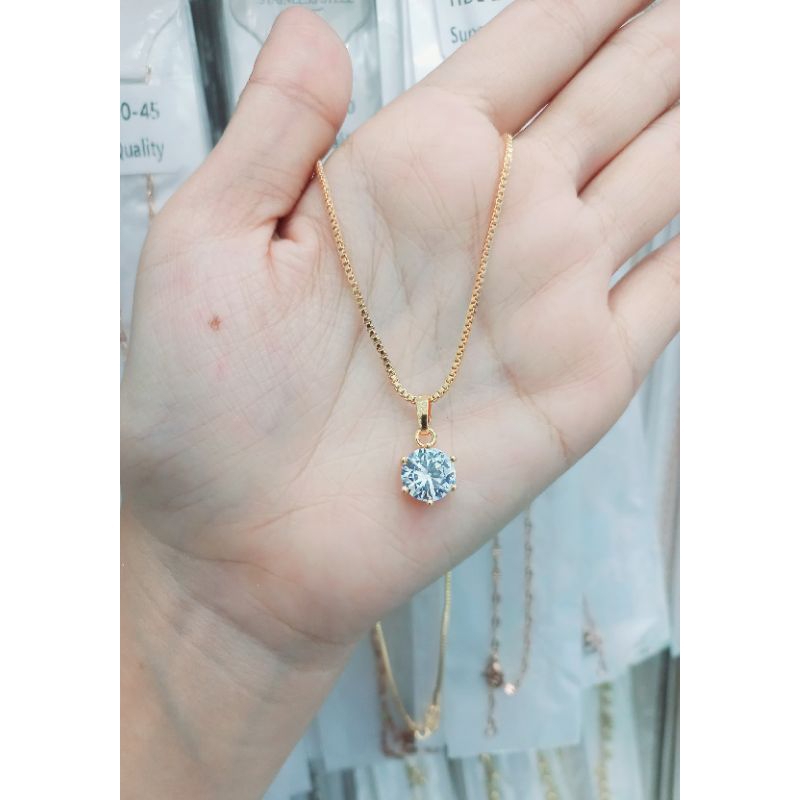 Jual KALUNG WANITA MOTIF LIONTIN PERMATA ZIRCON | Shopee Indonesia