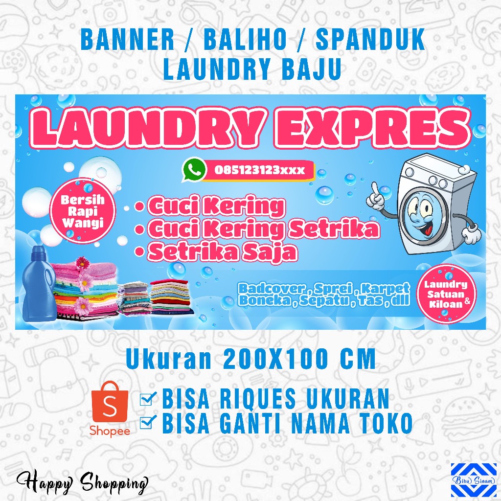 Jual Banner Spanduk LAUNDRY BAJU Ukuran 200X100 CM MURAHHHH | Shopee ...