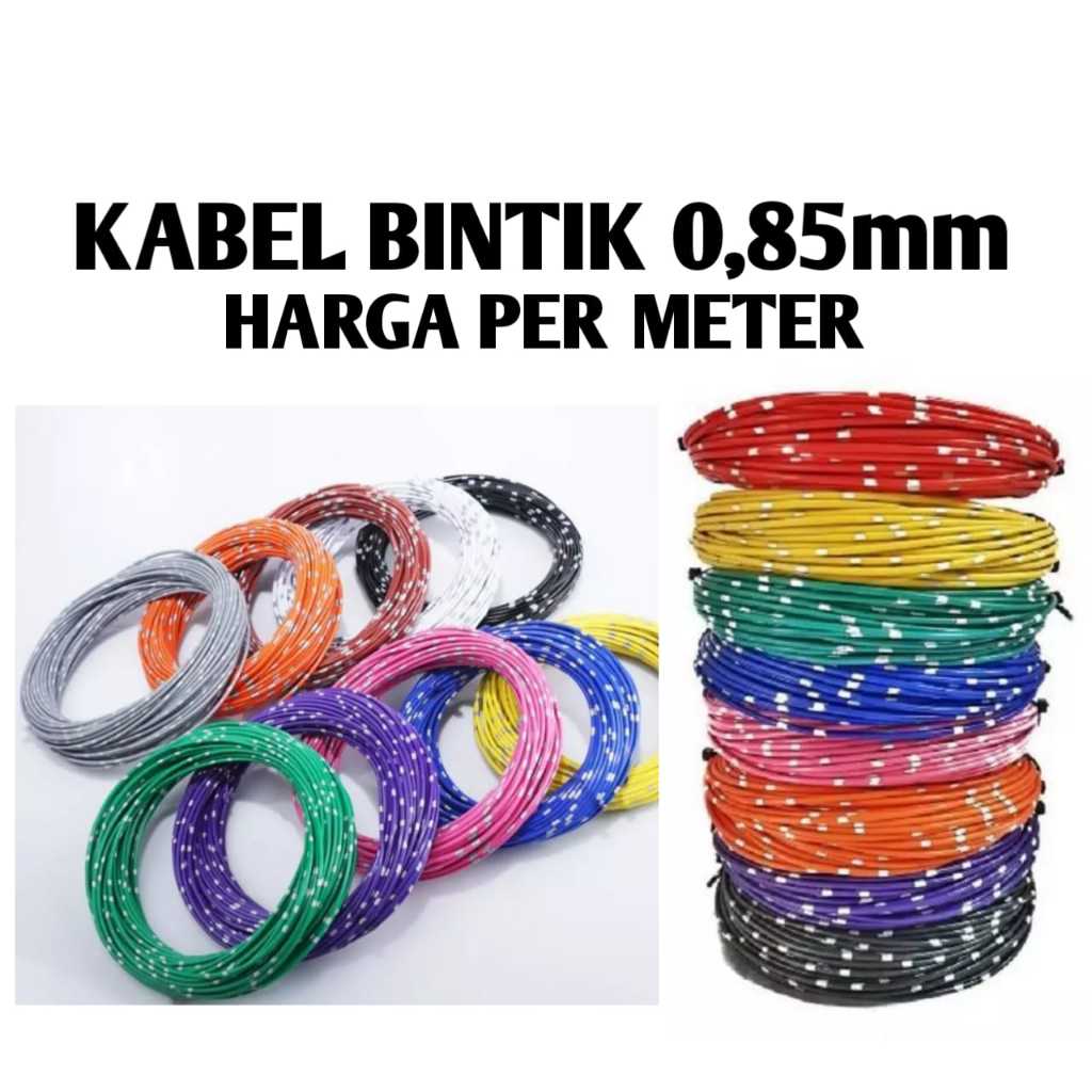 Jual Kabel Bintik 0,85MM x 1M Kabel Otomotif Body Mobil Motor Serabut Tembaga AVS 1 Meter ...
