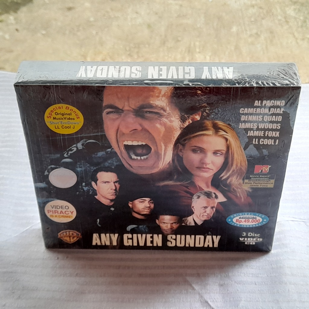 Jual VCD Any Given Sunday (1999, Warner Bros.) 3 Disc ORIGINAL Vision ...