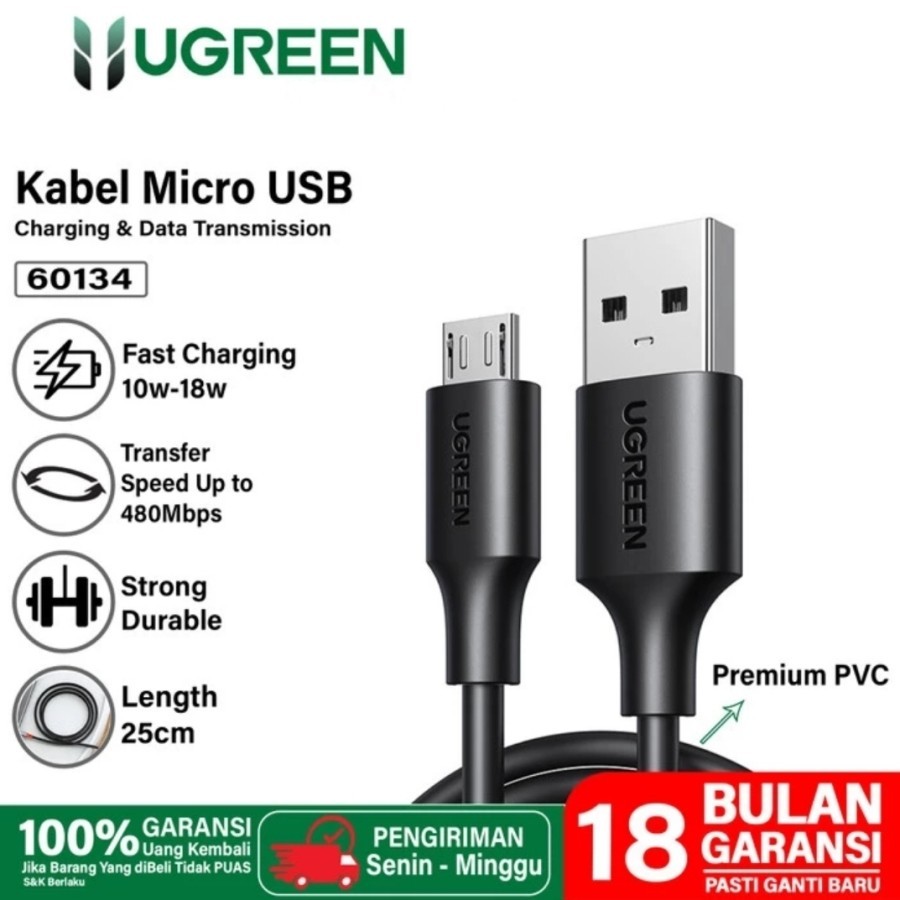Jual Ugreen kabel data micro usb quick charge 3.0 fast charging cable ...
