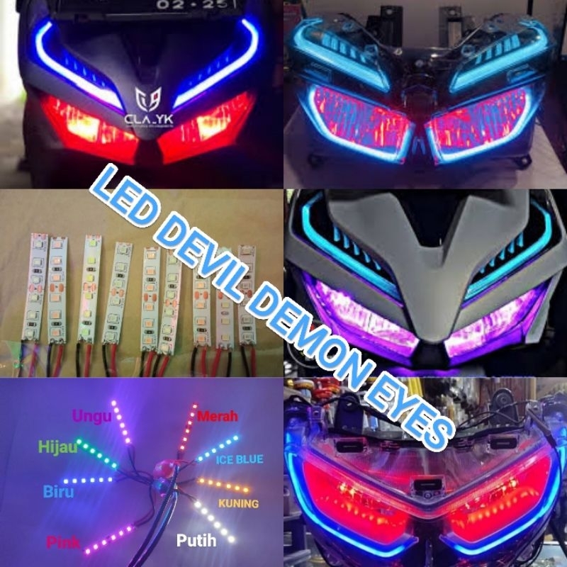 Jual LAMPU DEVIL 6 MATA LED 3 MATA LED DEMON EYES UNTUK MOTOR MOBIL ...