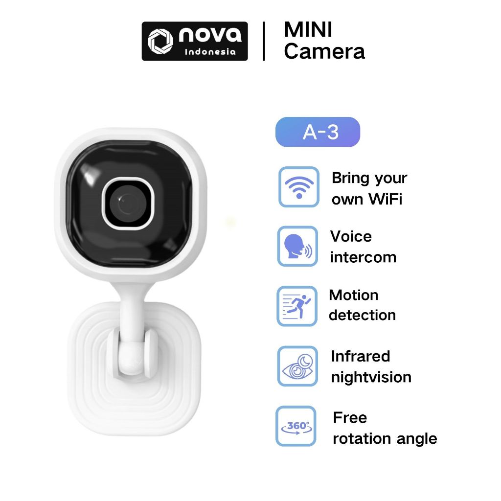 Jual Nova CCTV 1080P Mini Concealed WiFi IP Camera, Kamera Pengintai ...