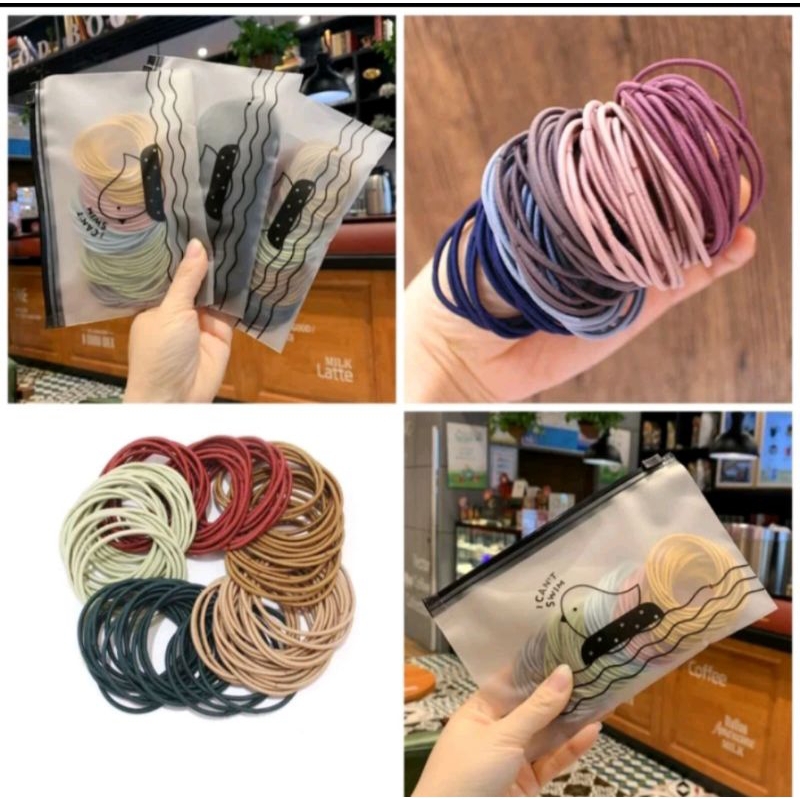 Jual IKAT RAMBUT KOREA MUTIWARNA ISI 100 PCS WARNA KEMASAN | Shopee ...
