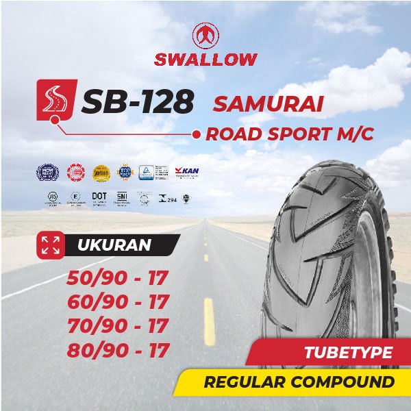 Jual Ban Motor Swallow SB-128 SAMURAI RING 17 Ukuran 50/90 60/90 70/90 ...