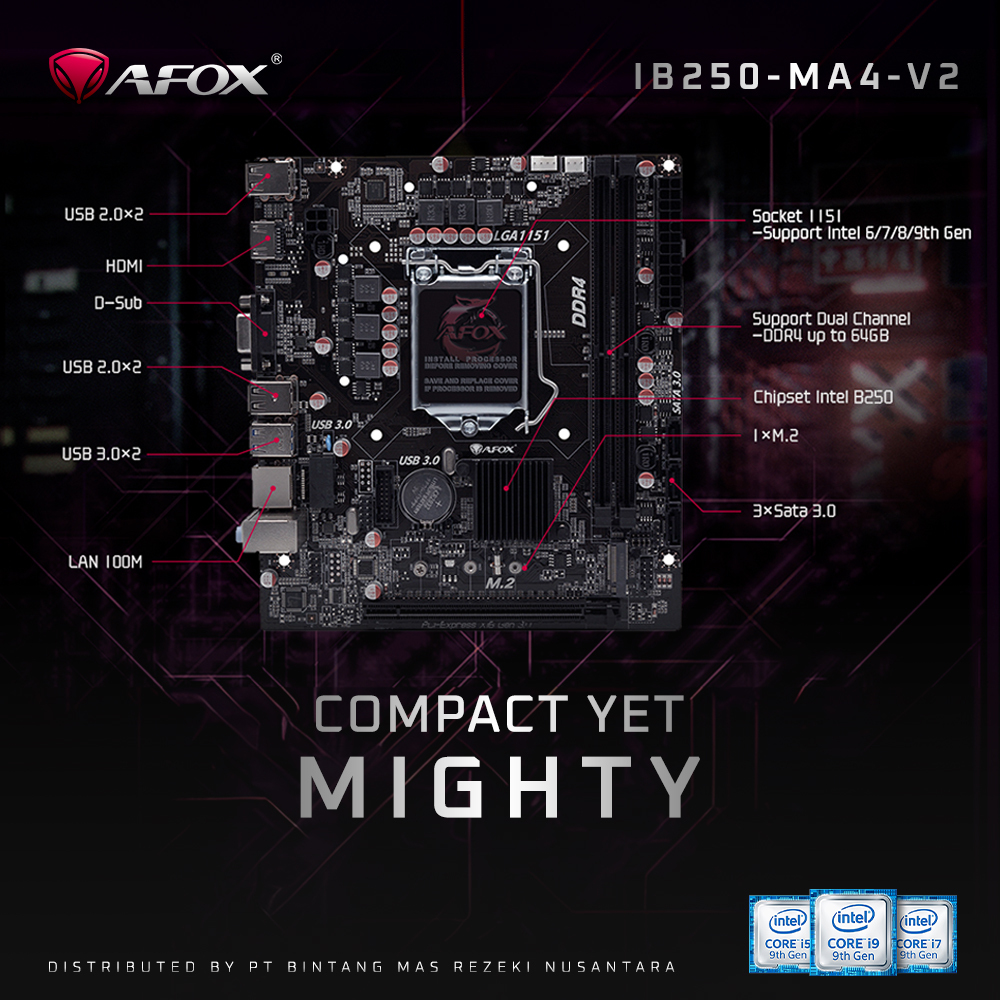 Jual MOTHERBOARD AFOX B250 MA4-V2 LGA 1151 GEN 6-9 | Shopee Indonesia