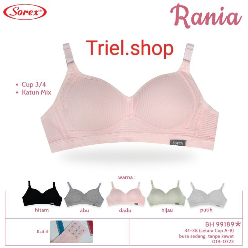 Jual BH Sorex 99189 ( cup sedang ) tekstur garis | Bra Busa Tipis Tanpa ...