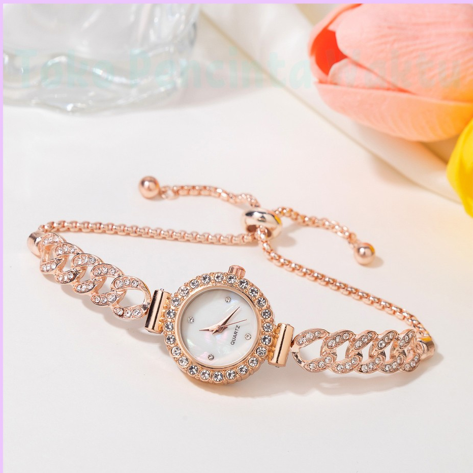Jual Jam Tangan Wanita Gelang Tangan Elegan Analog Polos Mutiara Modern ...
