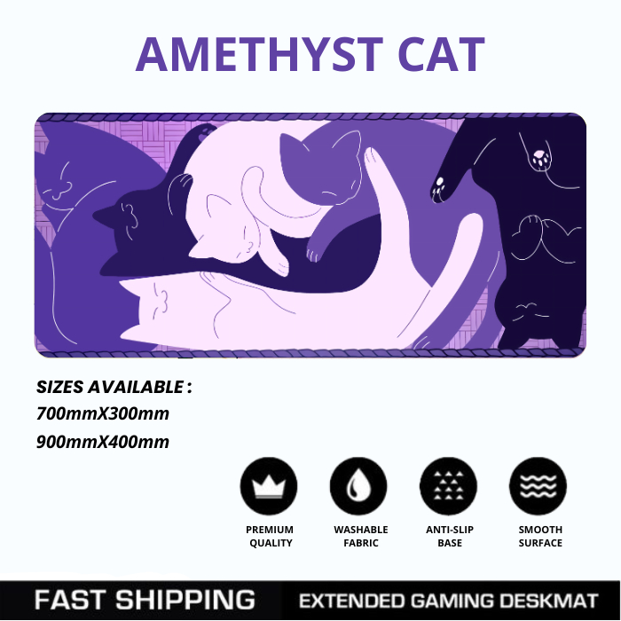 Jual Nekomech Deskmat Deskpad Mouse Pad Cat Minimalist Purple Edition XL Large | Shopee Indonesia