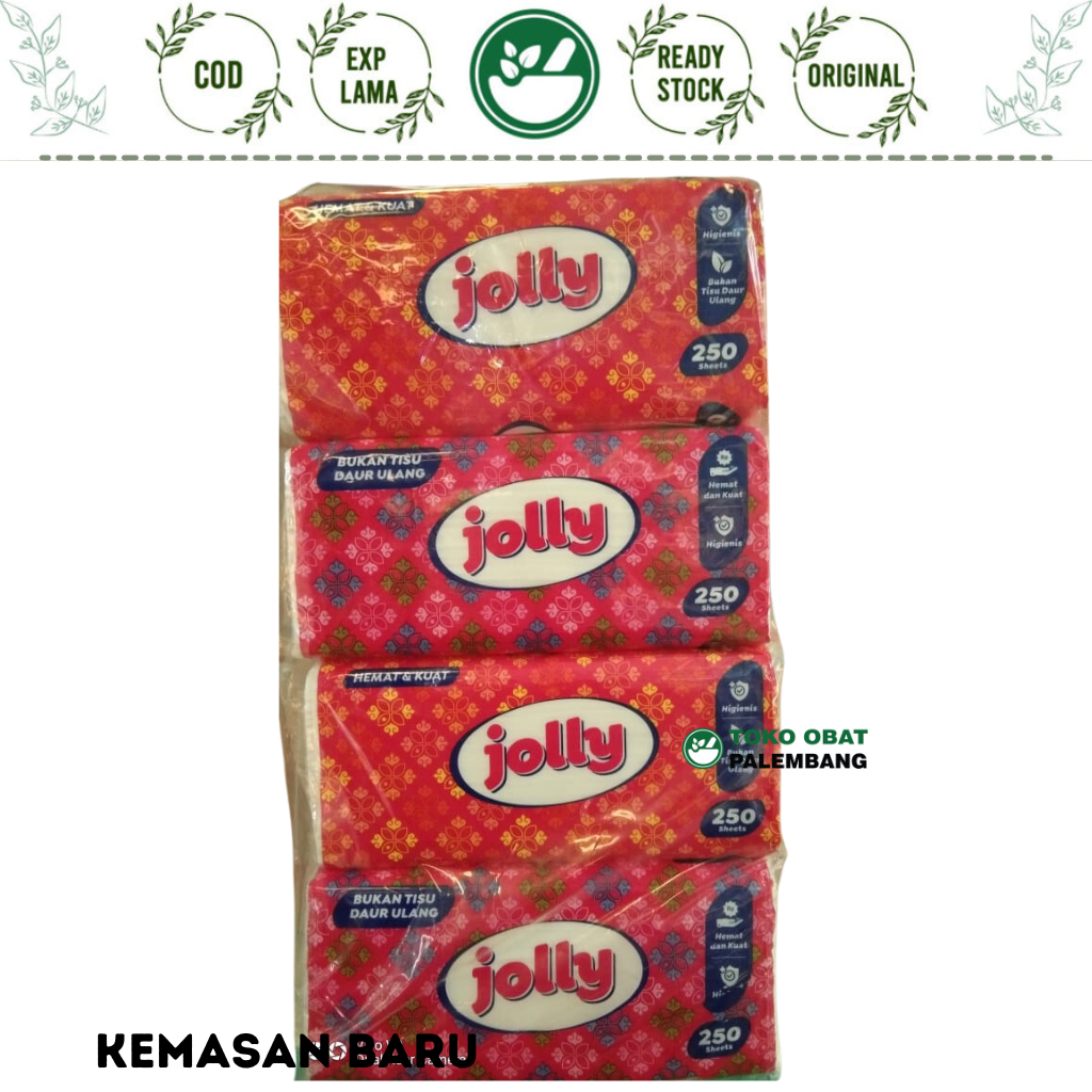 Jual 4 PACK TISUE JOLLY FACIAL TISSUE 250 SHEETS 2 PLY SOFT TISU ...