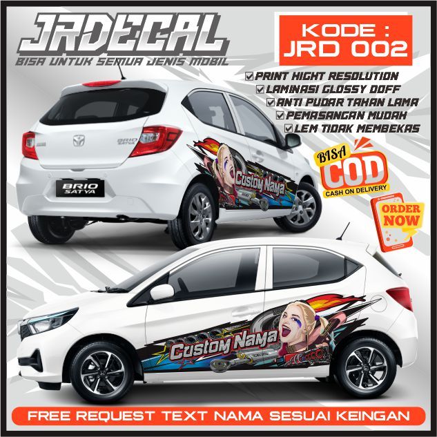 Jual (GRATIS CUSTOM NAMA DAN ANTIGORES) DECAL STRIPING MOBIL THAILOOK ...