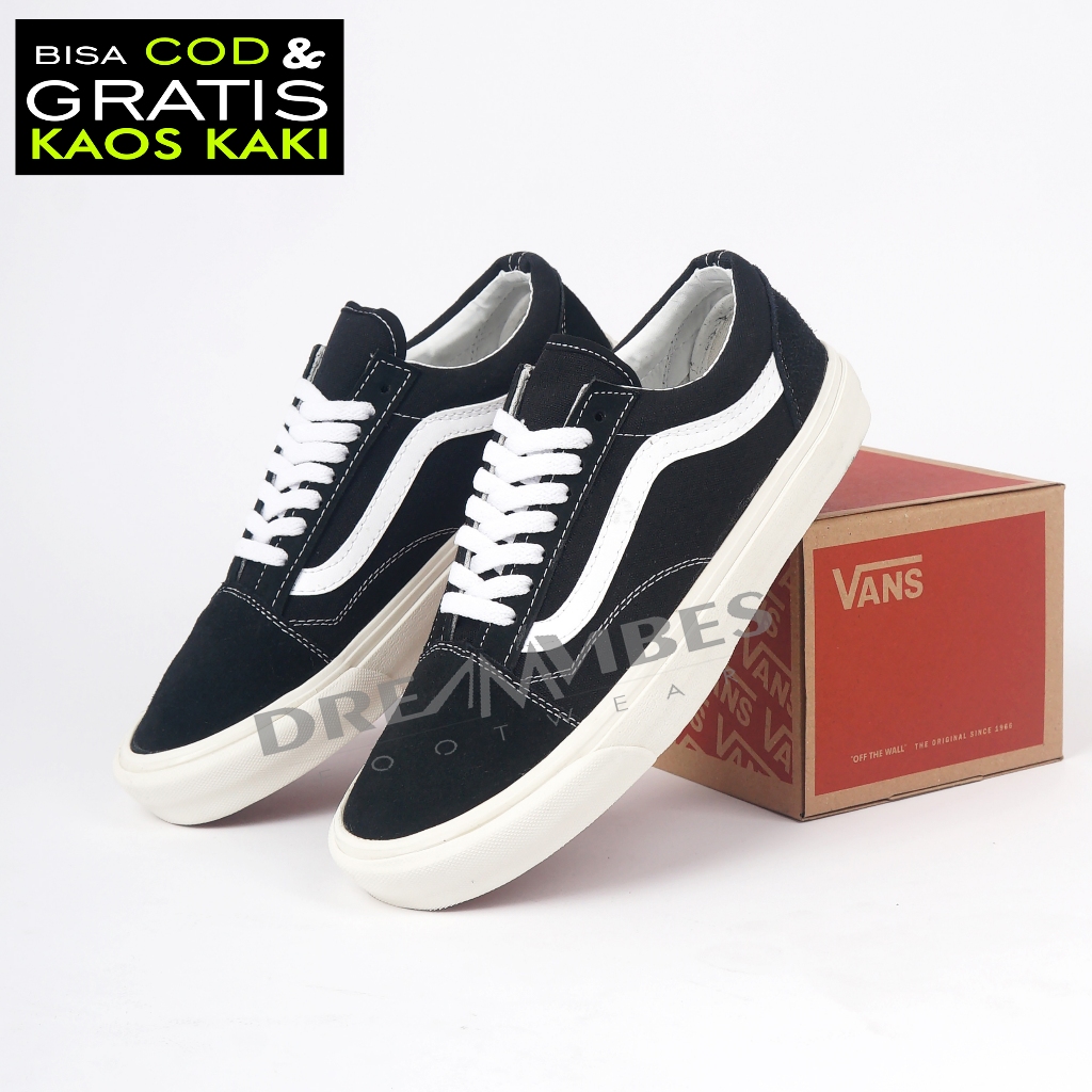 Jual SNEAKERS PRIA VANS OLD SKOOL OS OG VAULT BLACK WHITE 100% ORIGINAL ...