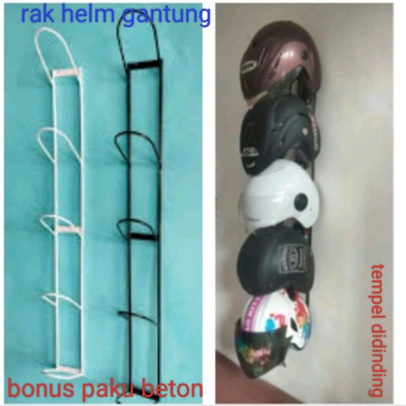Jual rak helm/ tempat helm/ gantungan helm/ cantolan helm (tempel ...