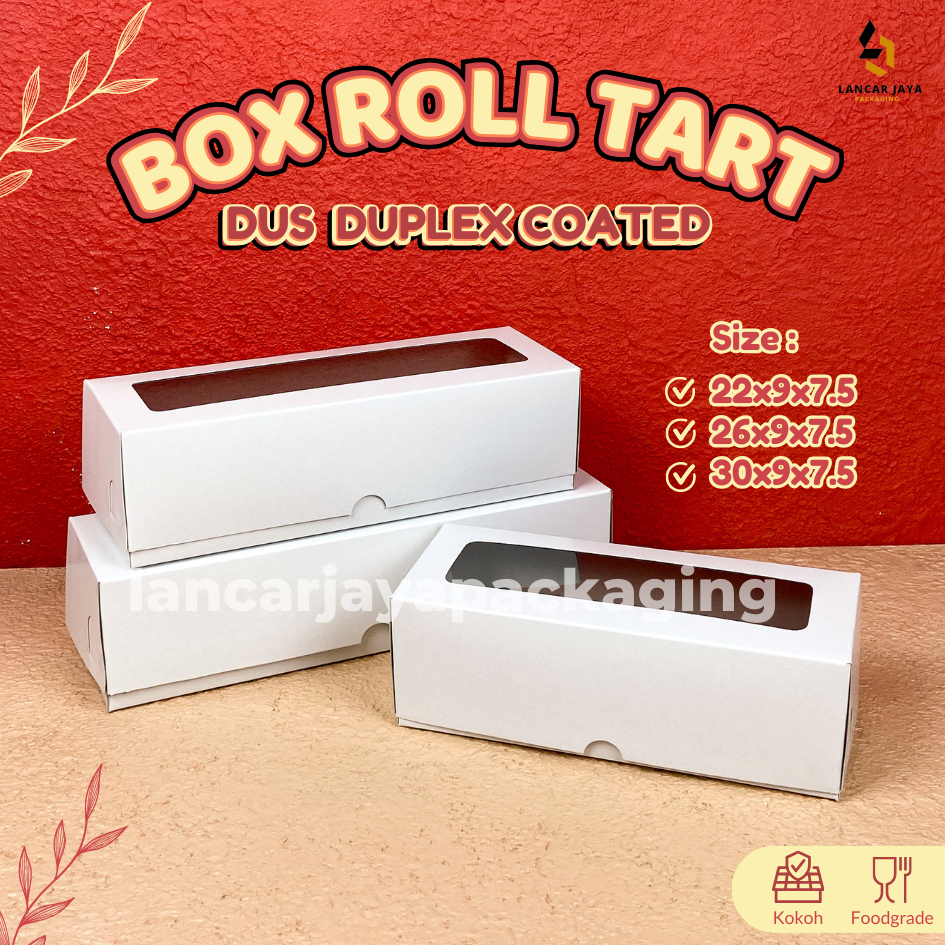 Jual Box Rolltart Duplex Putih Kotak Kue Bolu Gulung Cake Roti Snack ...