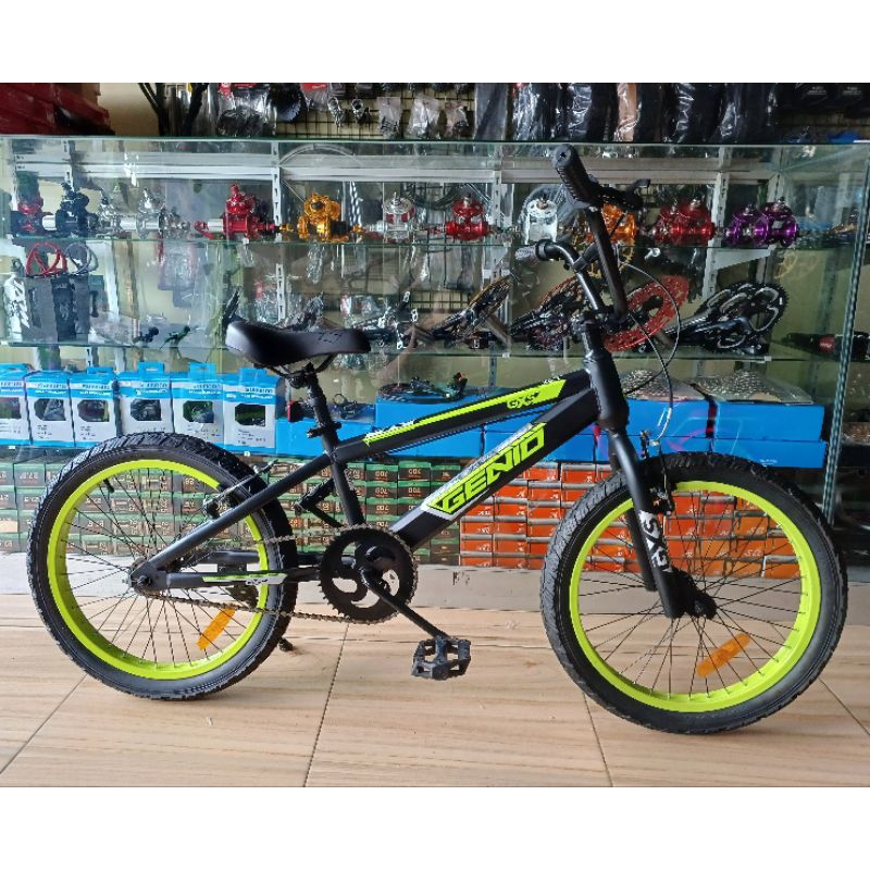 Jual Sepeda BMX GENIO GXS 20 Inch Black Neon Yellow BARU SNI | Shopee Indonesia