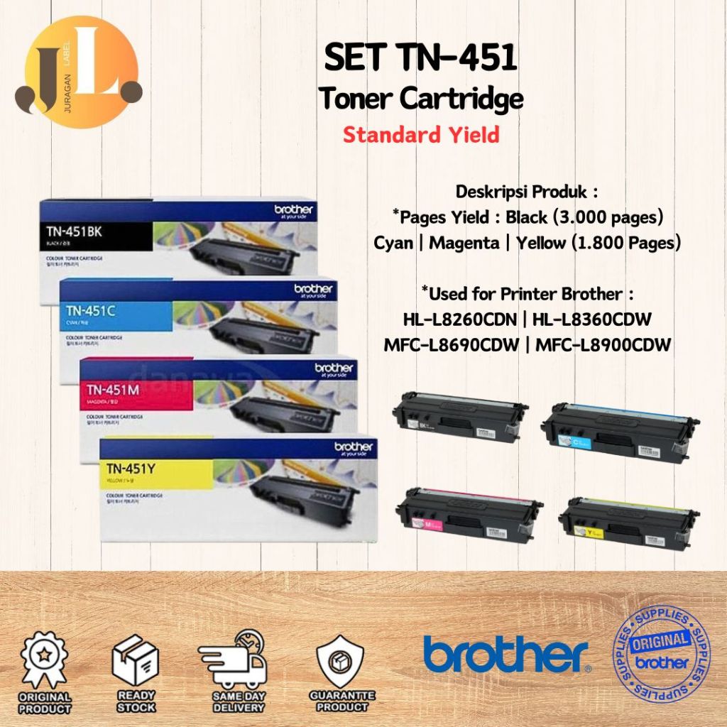 Jual Toner BROTHER TN-451 BK CMY | TN451 Original Per PCS | Shopee ...