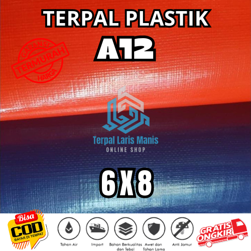 Jual Terpal A3 A5 A8 A10 A12 A15 A20 6x8 Meter Plastik Tebal Lipat Meteran Lembaran Korea Biru ...