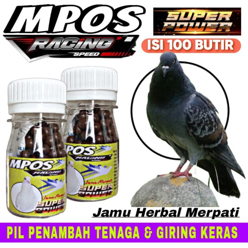 Jual MPOS RACING ISI 100 BUTIR JAMU MERPATI PENAMBAH TENAGA DAN GIRING ...