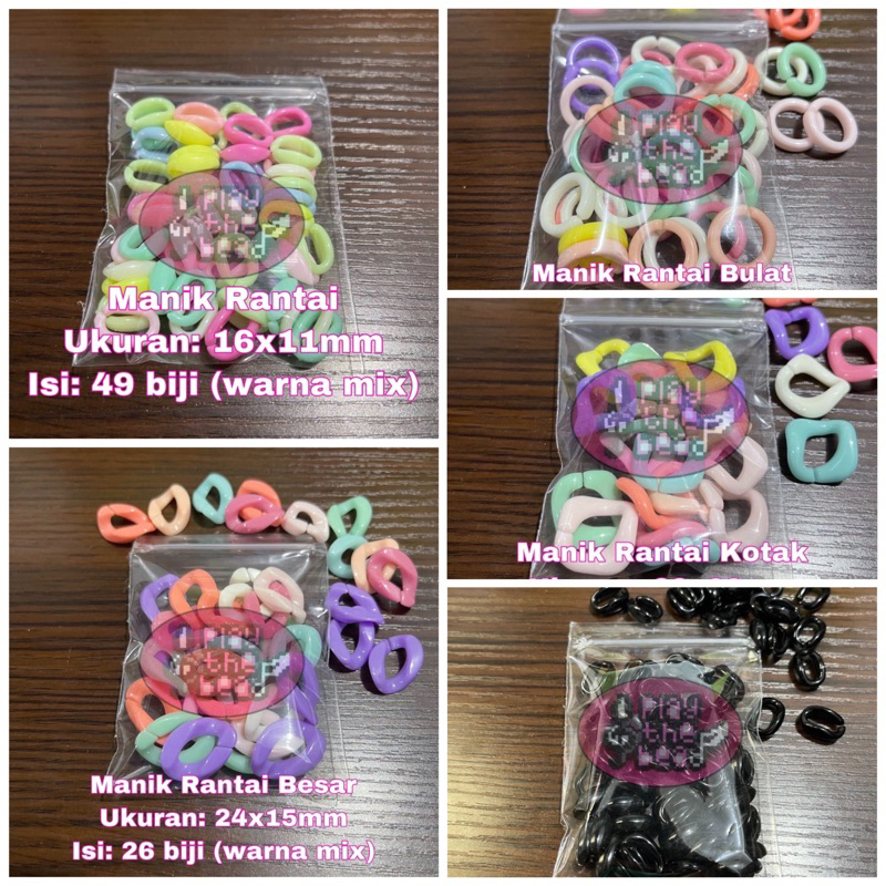 Jual Manik Rantai Mote untuk Strap Masker 20 gram Pastel dan Hitam ...