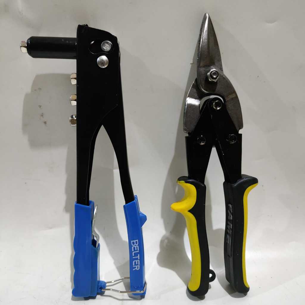 Jual MURAH Set (2pc) Paket Tang Rivet/Gunting Holo/Gunting Baja Ringan ...