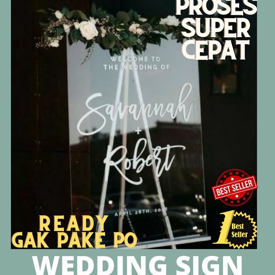 Jual Sale Keren acrylic welcome sign akrilik 4x6 2mm wedding akrilik ...