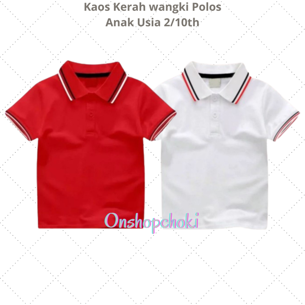 Jual Kaos Polo Wangki Kerah Anak Polos Cewek dan Cowok Unisex Umur 2-10 ...