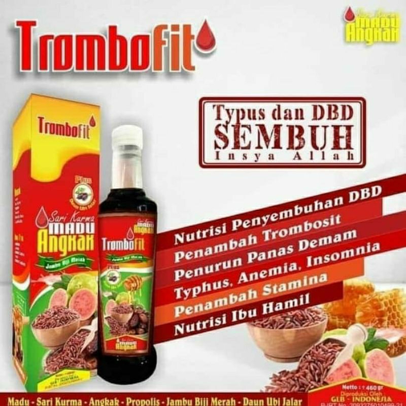Jual Trombofit Sari Kurma Madu Angkak plus Daun Ubi Jalar 470g | Shopee ...