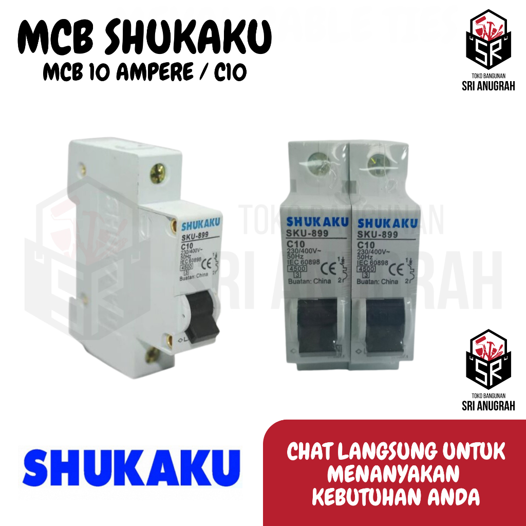 Jual MCB listrik MCB 10 ampere SHUKAKU MCB listrik SNI MCB SNI sekering ...