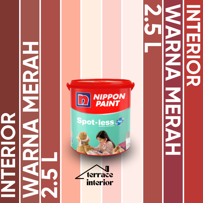 Jual Cat Tembok Spotless Plus Nippon Paint Interior Warna Merah 2.5 ...