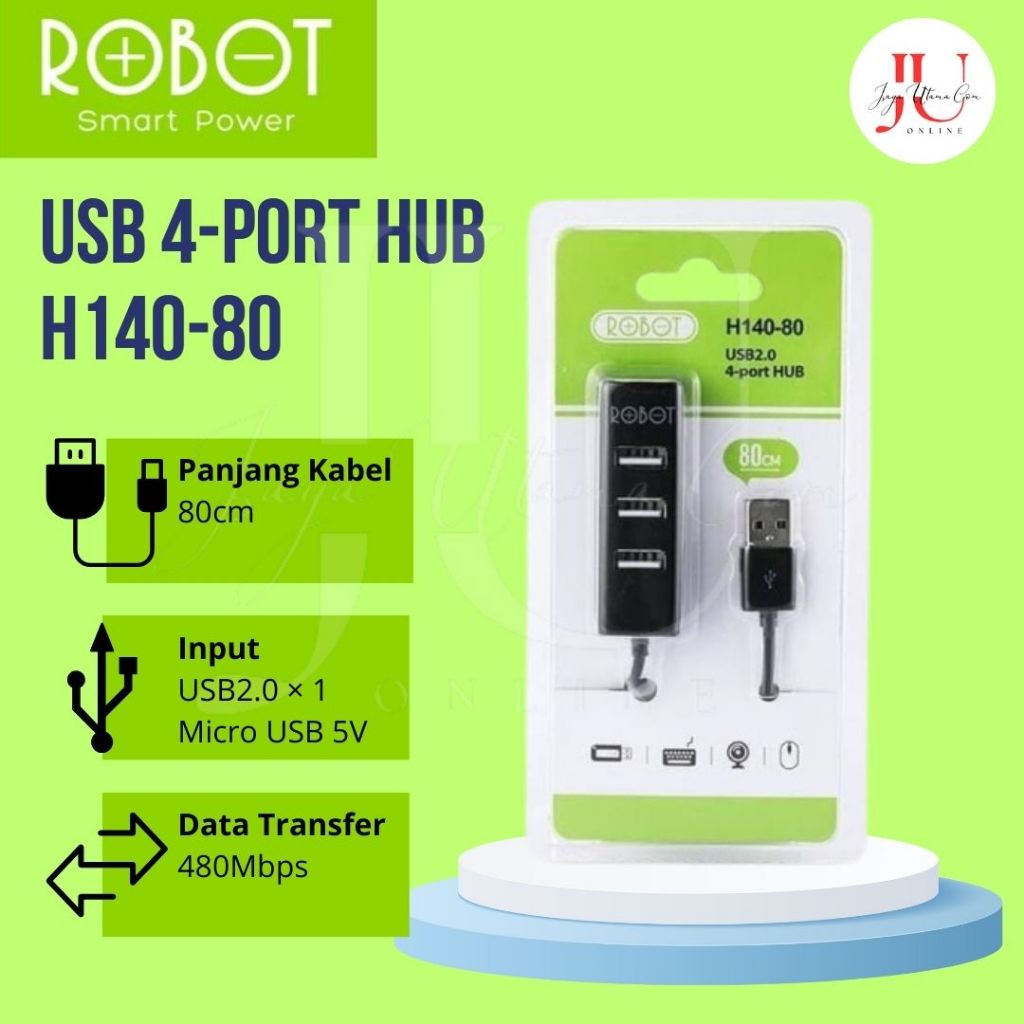 Jual ROBOT 4 Port USB HUB H140-80 (Panjang Kabel 80cm) Original ...