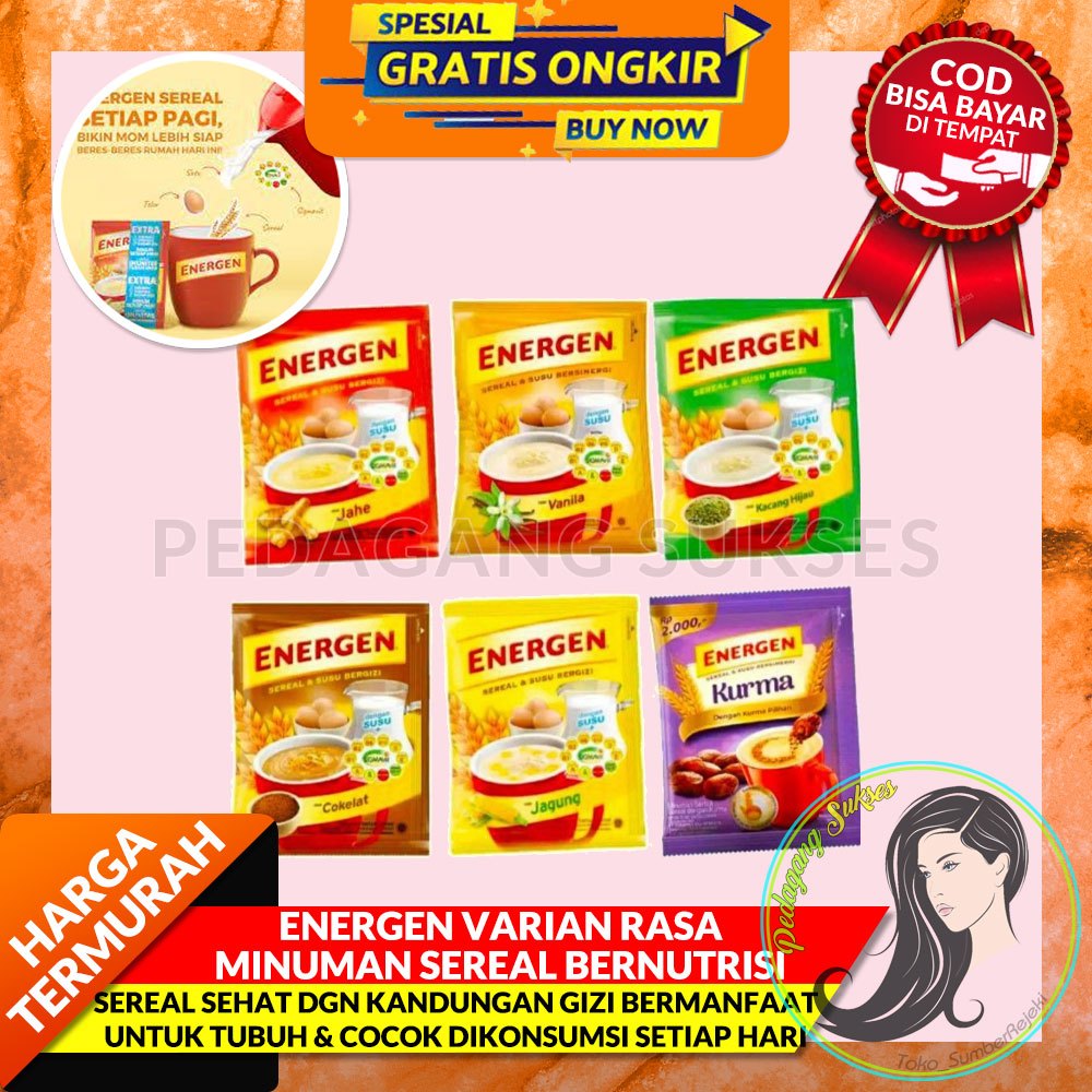 Jual ENERGEN Varian Rasa Minuman Sereal Bernutrisi Energen Kurma Energen Vanilla Energen Coklat ...