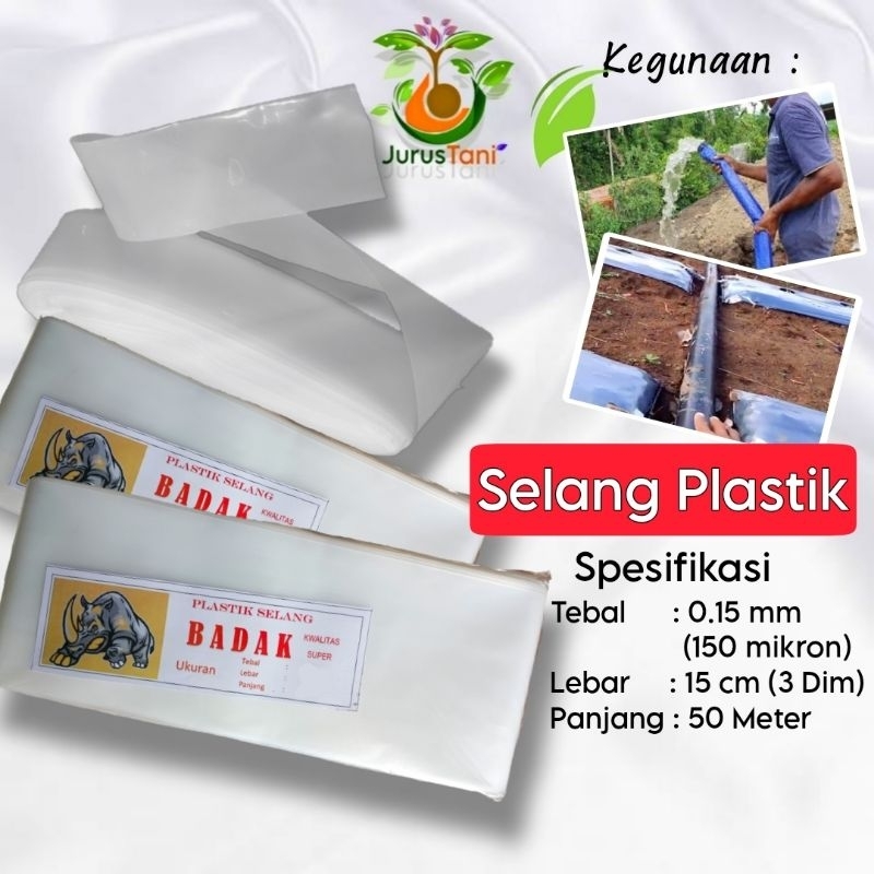 Jual Selang Plastik 3 Dim cap Badak (Lebar 15 cm), Tebal 150 mikron dan ...