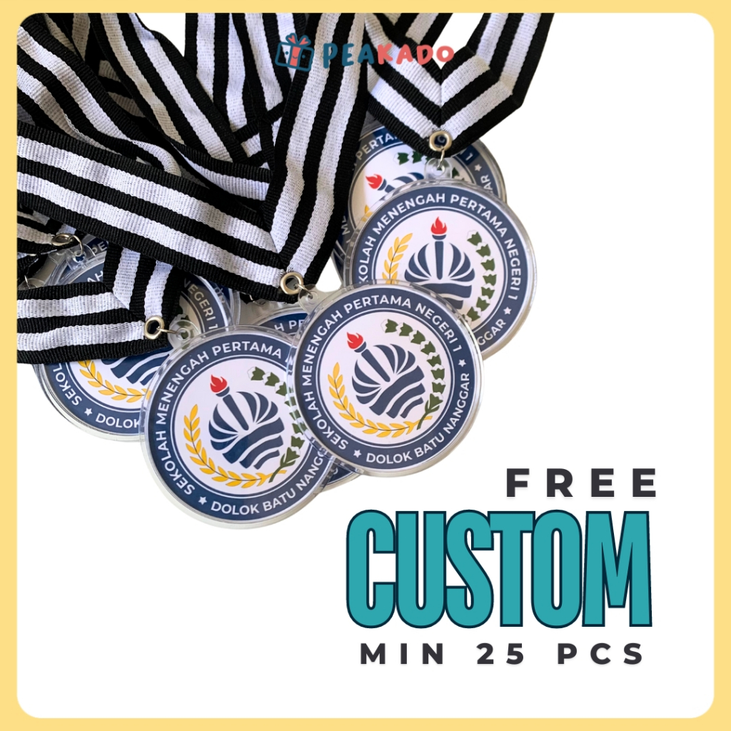 Jual Medali Custom Logo Sekolah Souvenir Wisuda Graduation Kelulusan ...