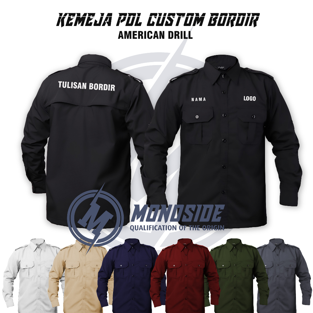 Jual KEMEJA PDL/PDH CUSTOM BORDIR LENGAN Seragam PRIA WANITA Murah Satuan & Grosir Desain suka ...