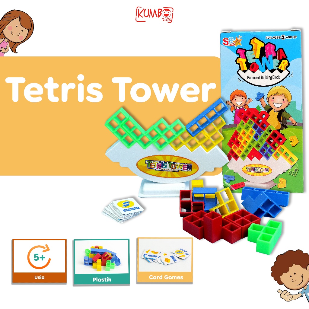 Jual Mainan Tetris Tower Interaksi Anak Balance Tetra Tower Building Block | Shopee Indonesia
