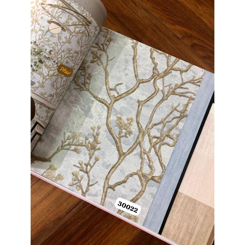 Jual Wallpaper Dinding Ranting Pohon Coklat Silver Glitter Mewah Carey ...