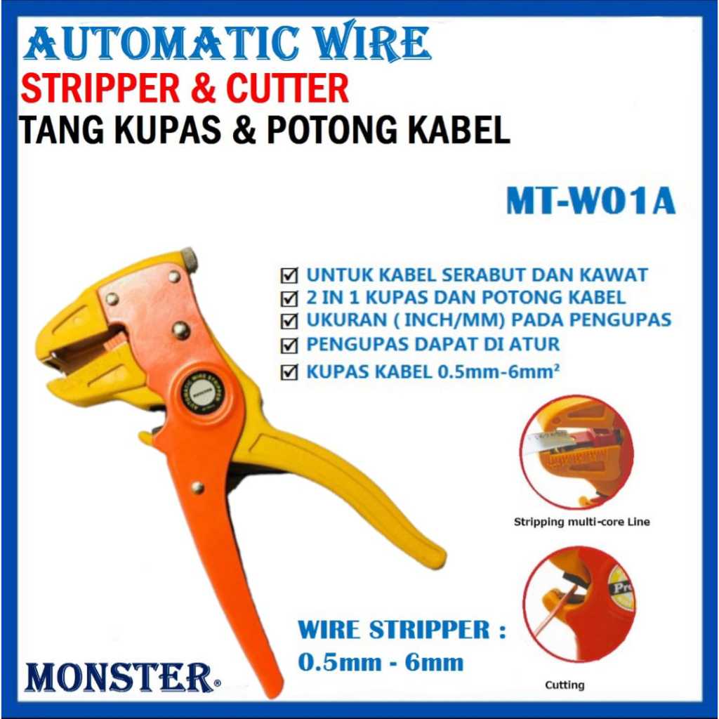 Jual Tang Alat Kupas Potong Kabel Otomatis Wire Cutter Stripper MT-W01A ...