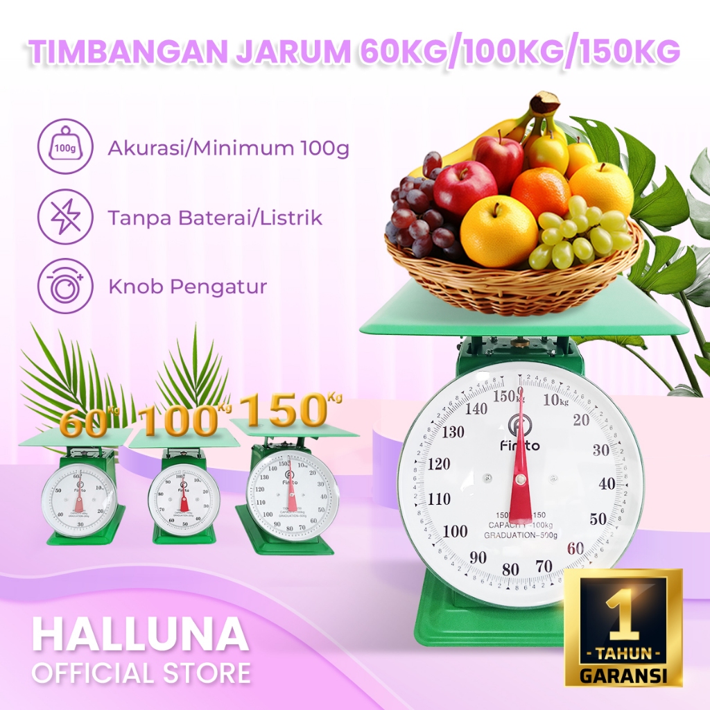 Jual Timbangan Jarum Analog Besi Stainless 60KG 100KG 150KG Awet Bahan berkualitas Dan Presisi ...