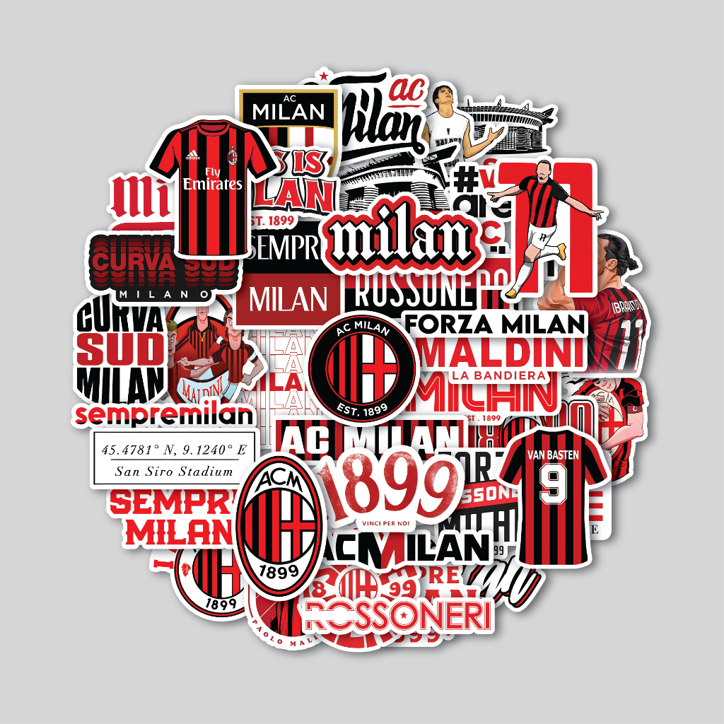 Jual STICKER PACK AC MILAN | STICKER TUMBLER | STIKER LAPTOP KOPER HELM ...