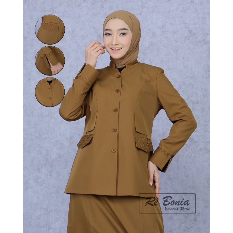 Jual Blezer Re Bonia Seragam Kheki Tua Rok A Wanita Baju Dinas PDH,ASN,PNS,Pemda Tua Rok A ...