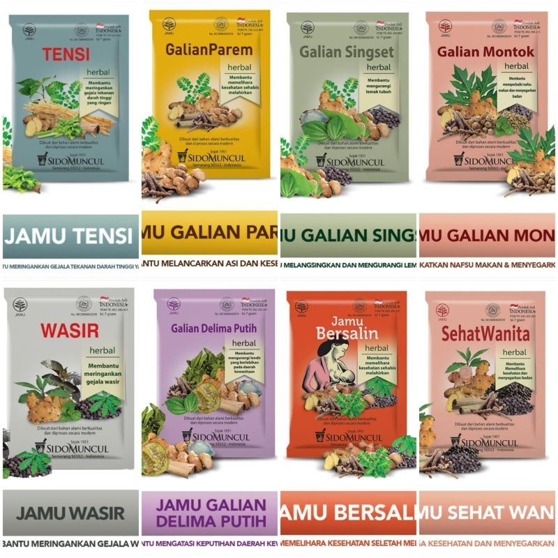 Jual Serbuk Jamu Seduhan Sido Muncul isi 10 bungkus Varian 1 | Shopee ...