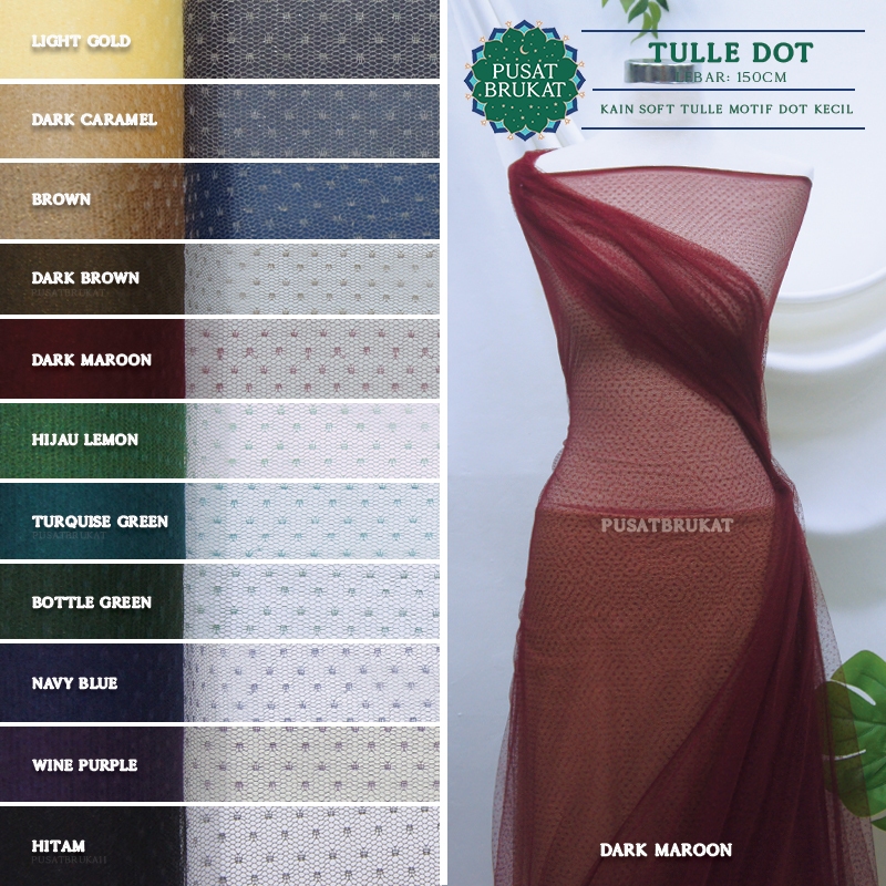 Jual KAIN TILE DOT KECIL - BAHAN TULLE POLKADOT BINTIK HALUS LEMBUT ...