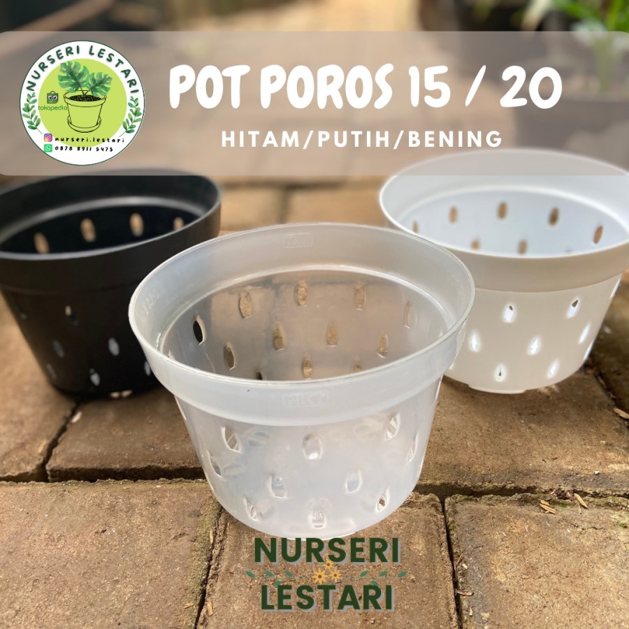 Jual Pot Plastik NKT 15/20 Poros Berlubang HITAM/PUTIH/BENING | Shopee ...