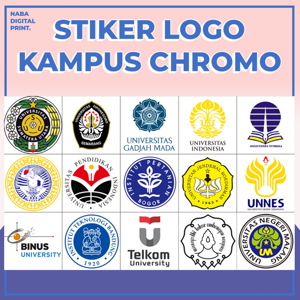 Jual STIKER CHROMO LOGO KAMPUS/UNIVERSITAS UGM UNJ IPB UNDIP UI UNSOED ...