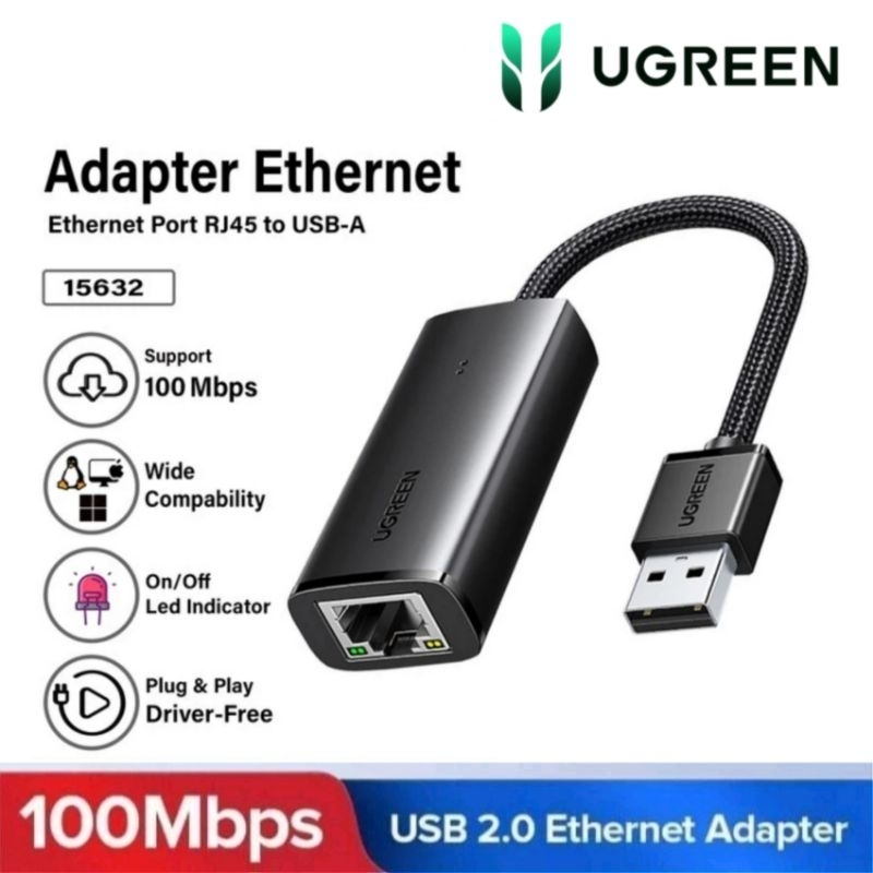 Jual UGREEN Converter / konverter USB 2.0 to Ethernet Lan RJ45 10 ...