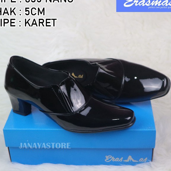 Jual Hemat Waktu Sepatu Ankle Boot Karet 35 Erasmas Hak 5cm Polwan ...