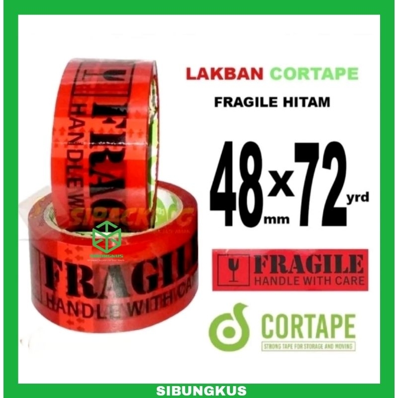 Jual LAKBAN FRAGILE MERAH ISOLASI FRAGILE MERAH HITAM SELOTIP CORTAPE ...