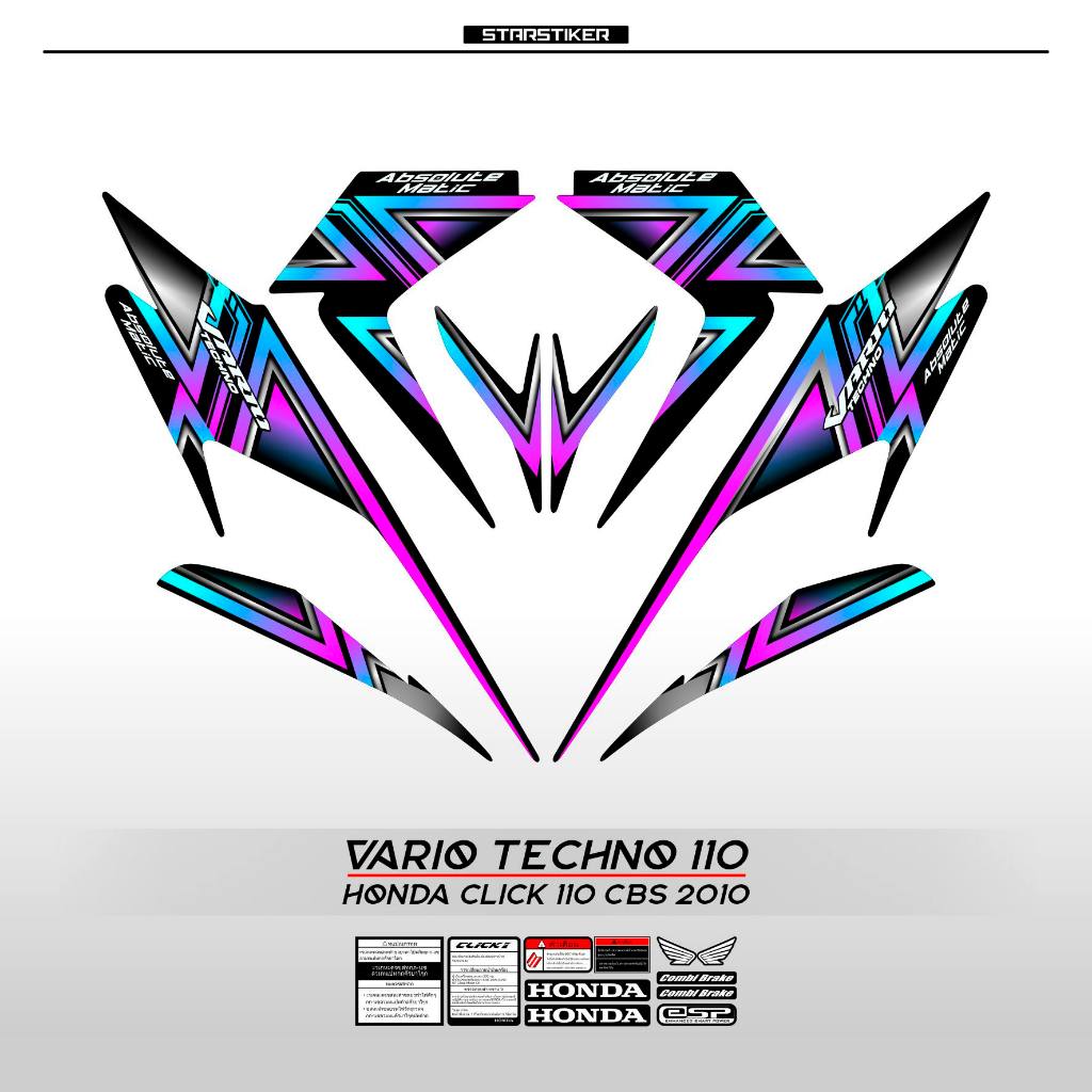 Jual STRIPING VARIO TECNO 110 /MOTIF 24 / STIKER VARIO / STICKER ...