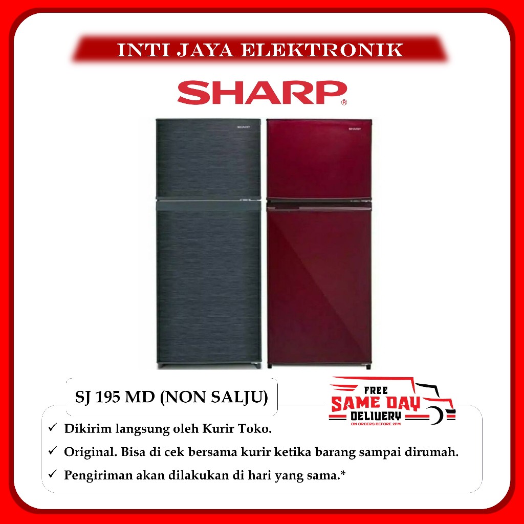 Jual KULKAS 2 PINTU SHARP SJ195MD NON SALJU SJ 195 MD SJ195MD SJ 195MD ...