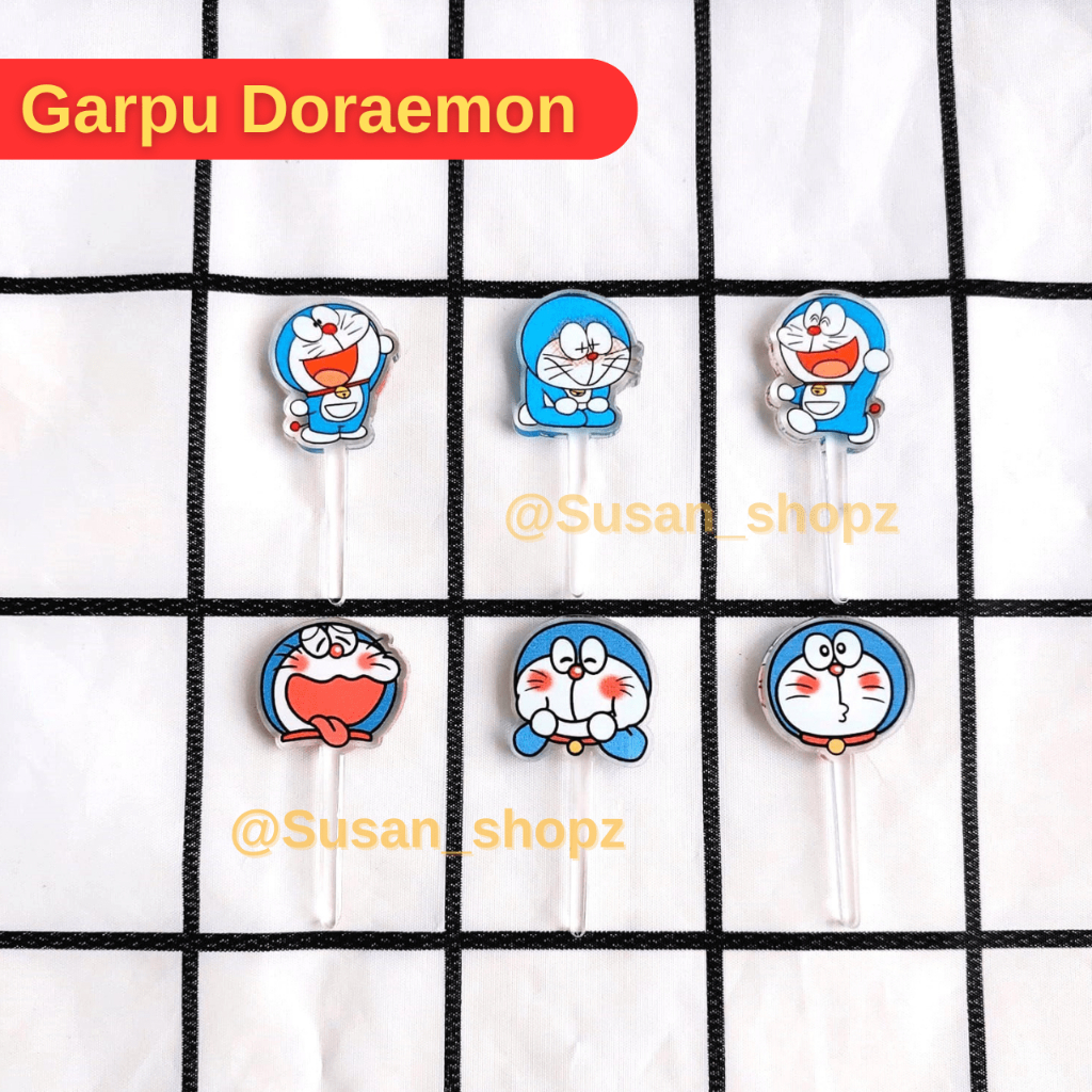 Jual Garpu Akrilik Doraemon Hiasan Bento Pick Kue Buah | Shopee Indonesia